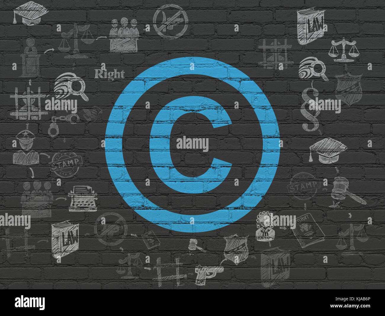 Law concept: Copyright on wall background Stock Photo - Alamy