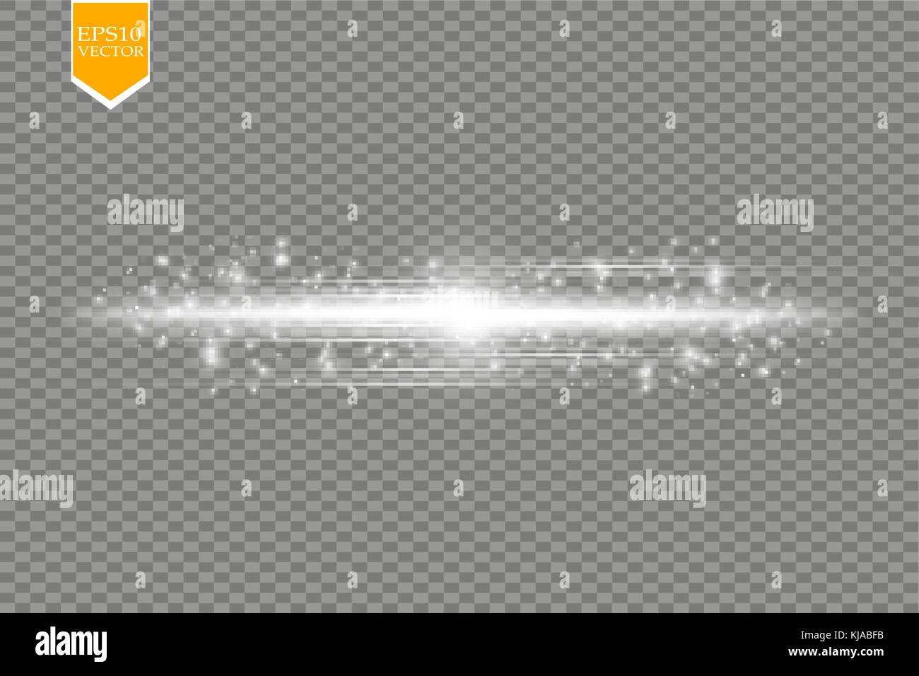 Shining line with light effects. Isolated on black transparent ...