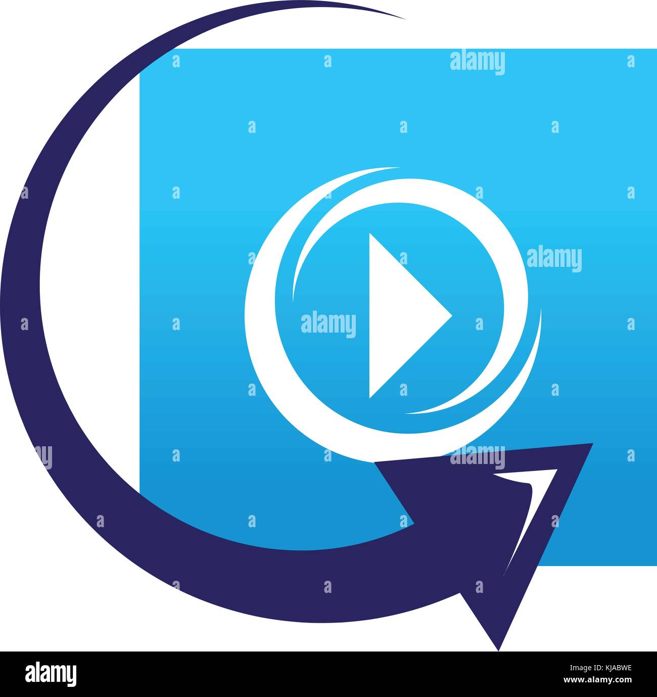 replay video symbol, play sign with arrow, symbol design, isolated on ...