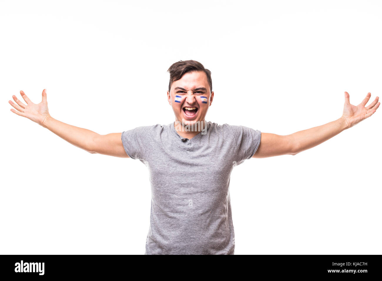 Argentina win. Victory, happy and goal scream emotions of Argentina ...