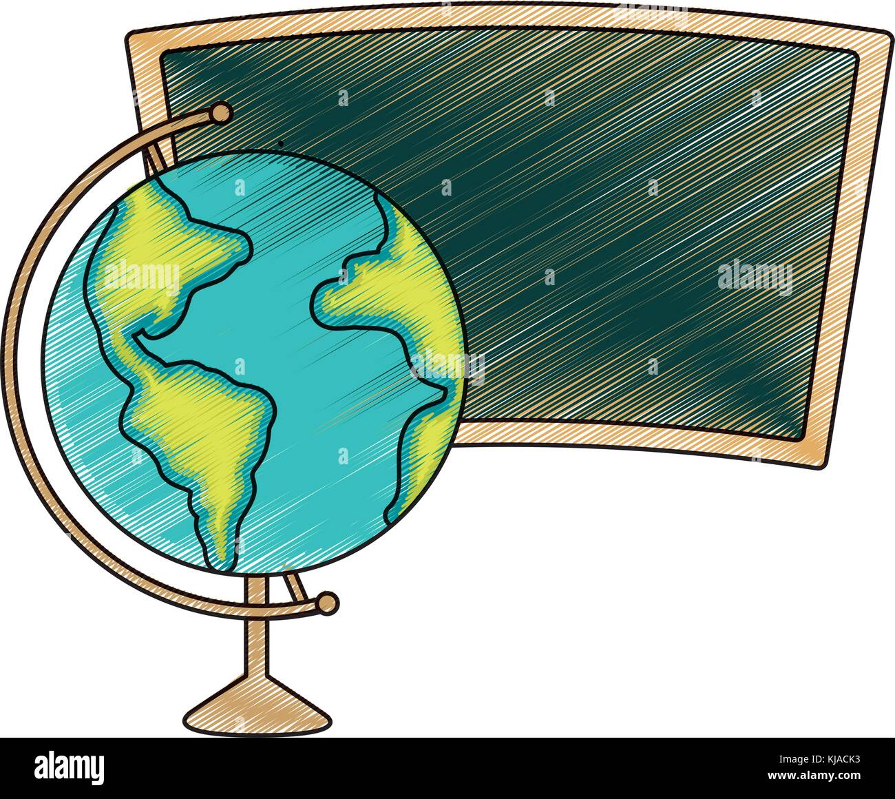 Blackboard and planet sphere of education classroom and school theme ...