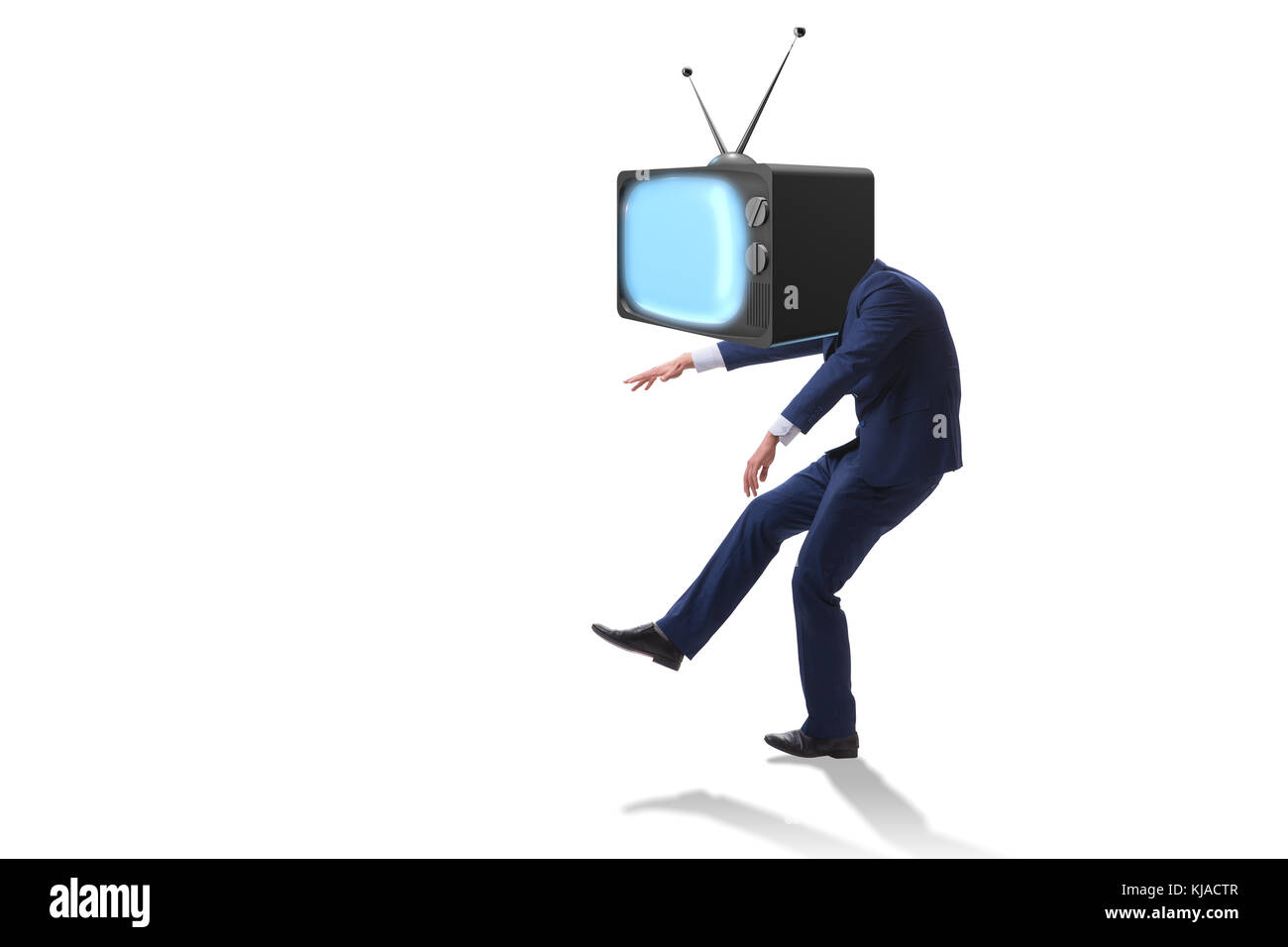 Media zombie concept with man and tv set instead of head Stock Photo ...