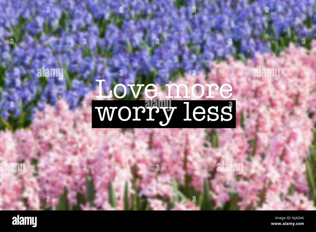 Inspirational motivation quote with phrase "Love more worry less ...