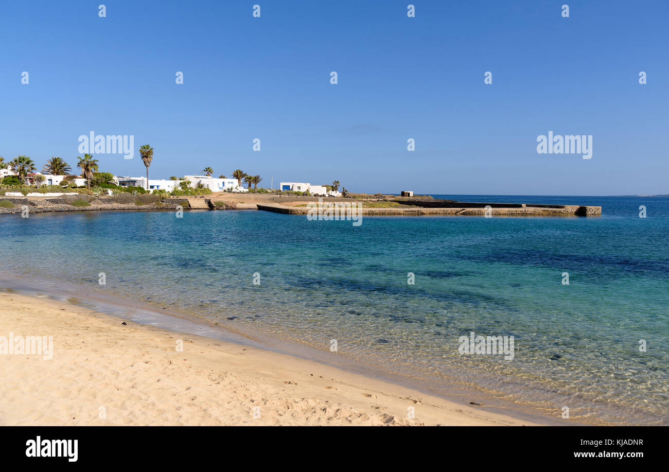 Pedro Barba beach in La Graciosa island, Canary islands, Spain Stock ...