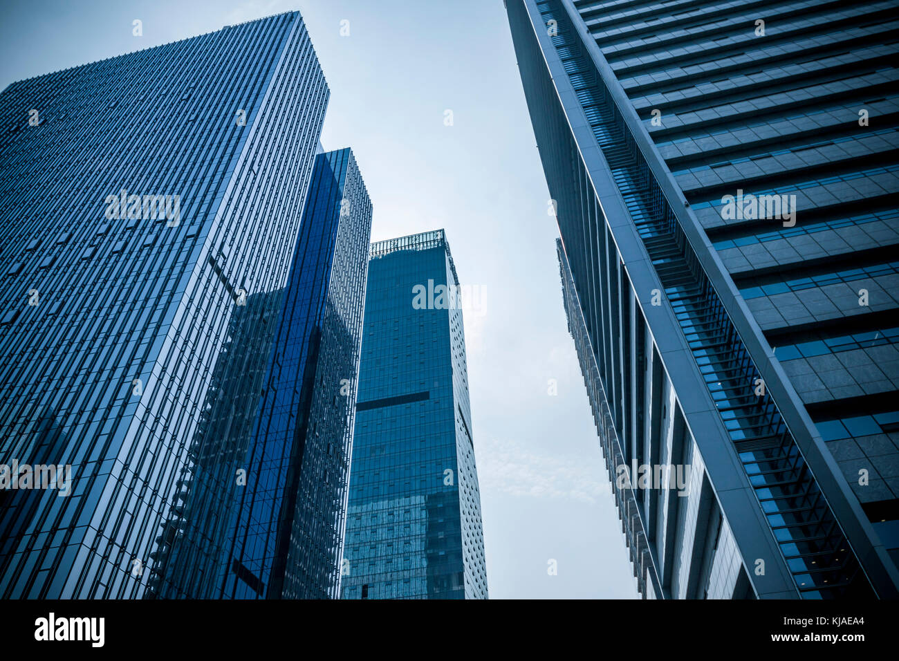 Bottom view of office building window close up Stock Photo - Alamy