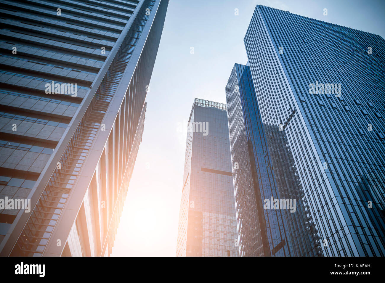 Bottom view of office building window close up Stock Photo - Alamy