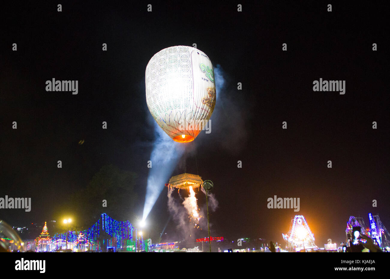 A Balloon launches at the annual Taunggyi Fire Balloon festival in ...