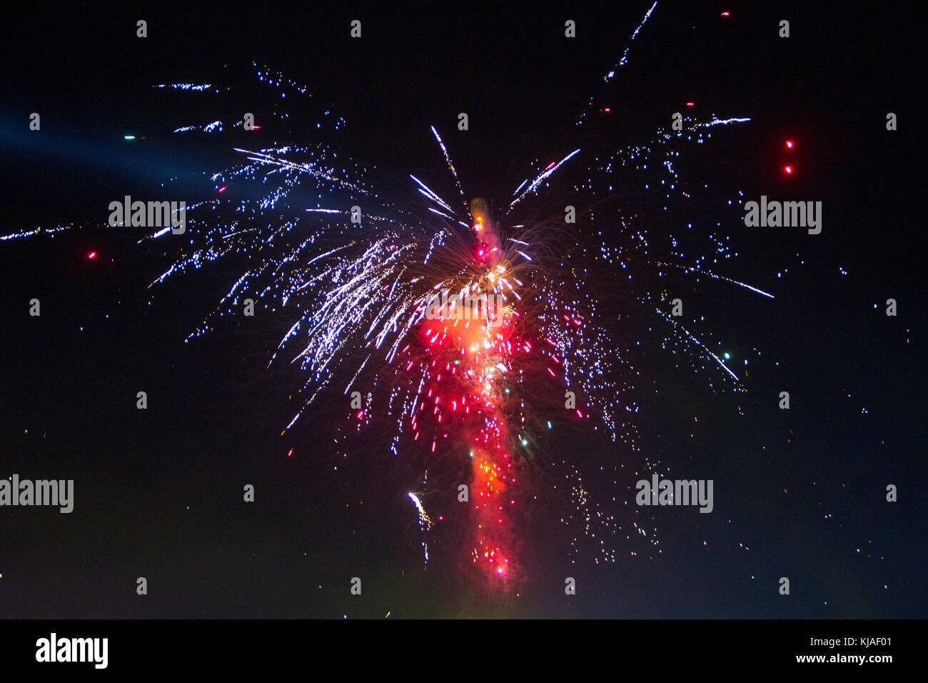 A Balloon launches fireworks at the annual Taunggyi Fire Balloon ...