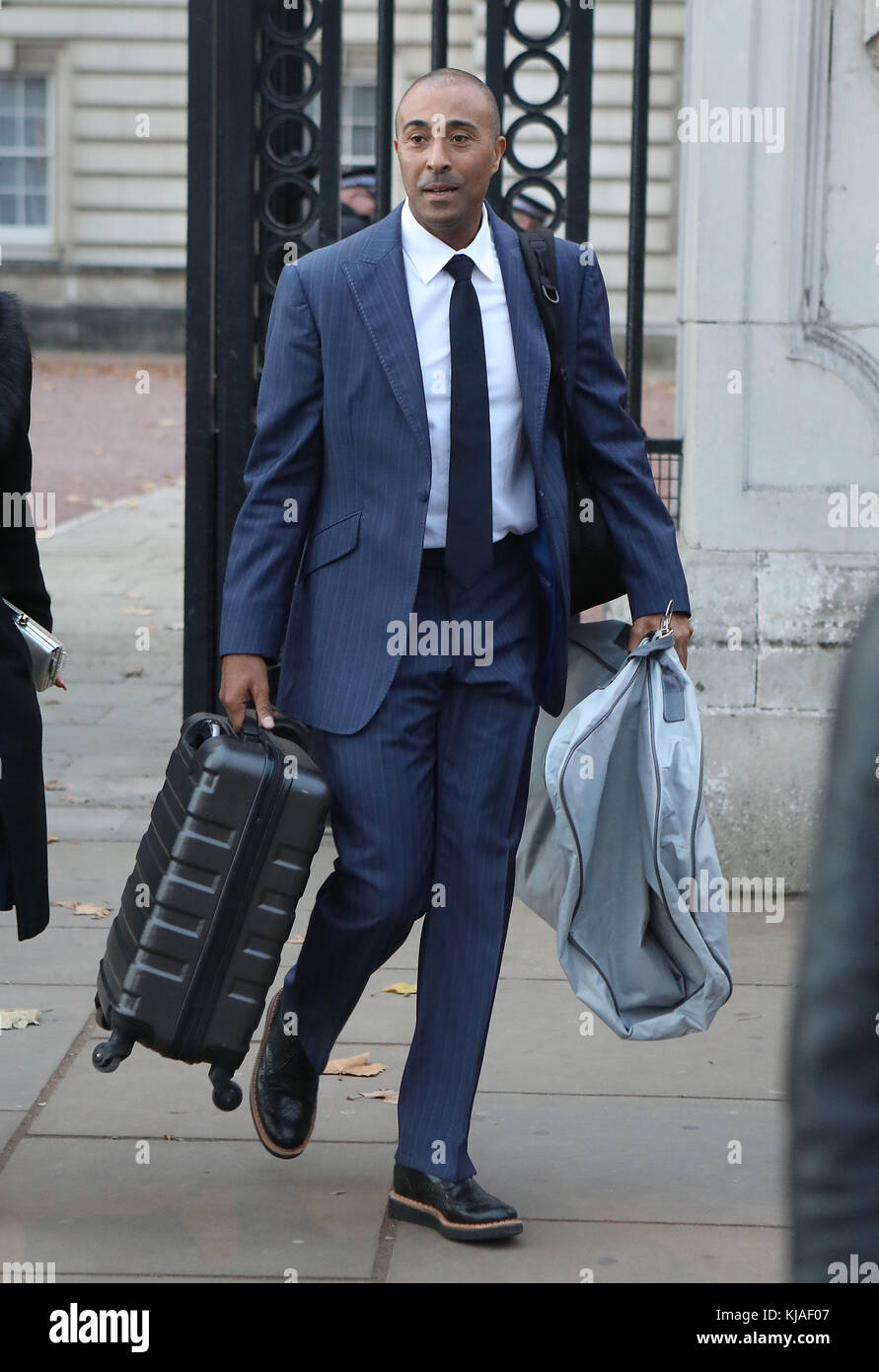 Colin Jackson leaves Buckingham Palace in London after meeting the ...
