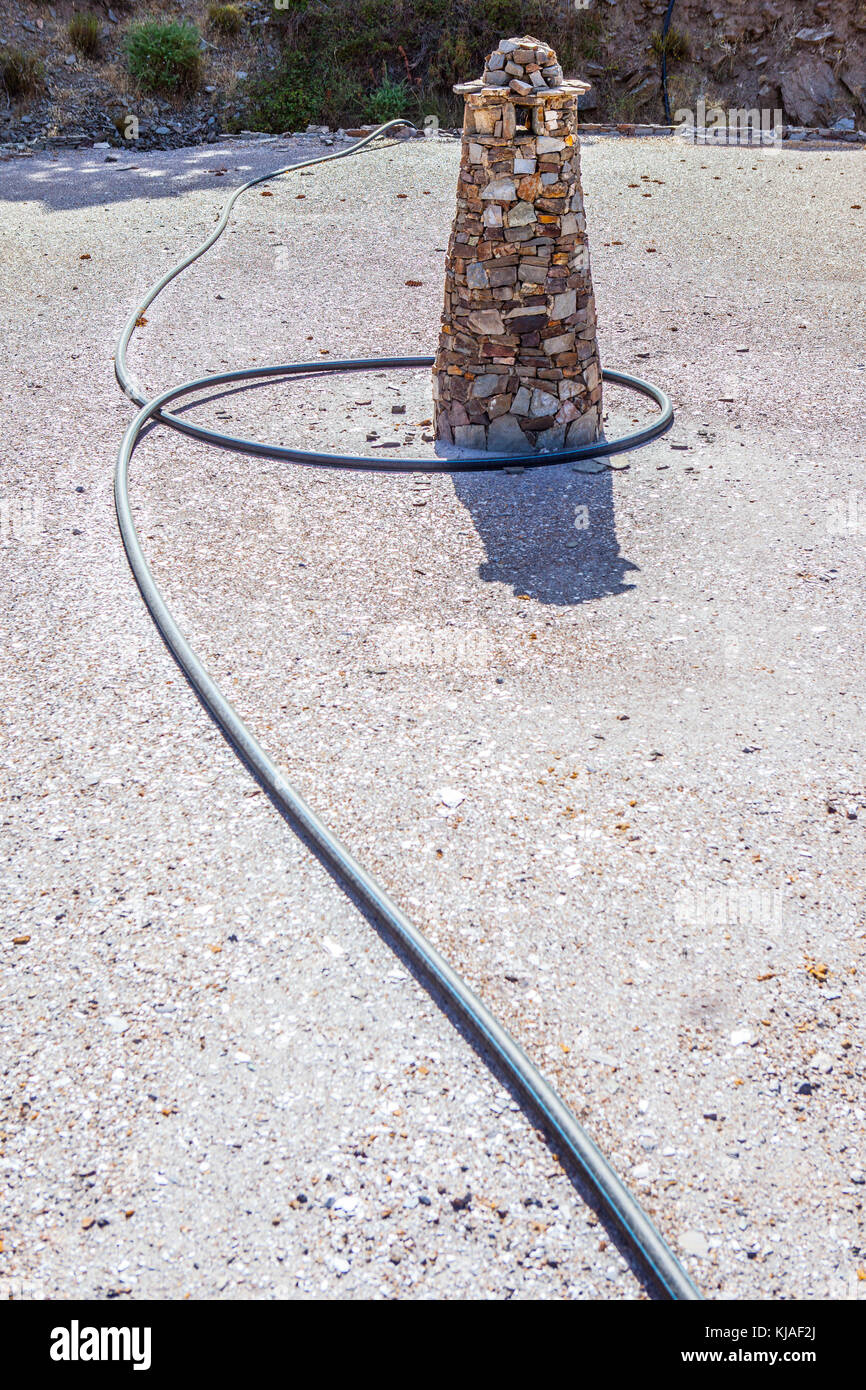 Traditional launa roof with hat shape chimney at Las Alpujarras Region ...