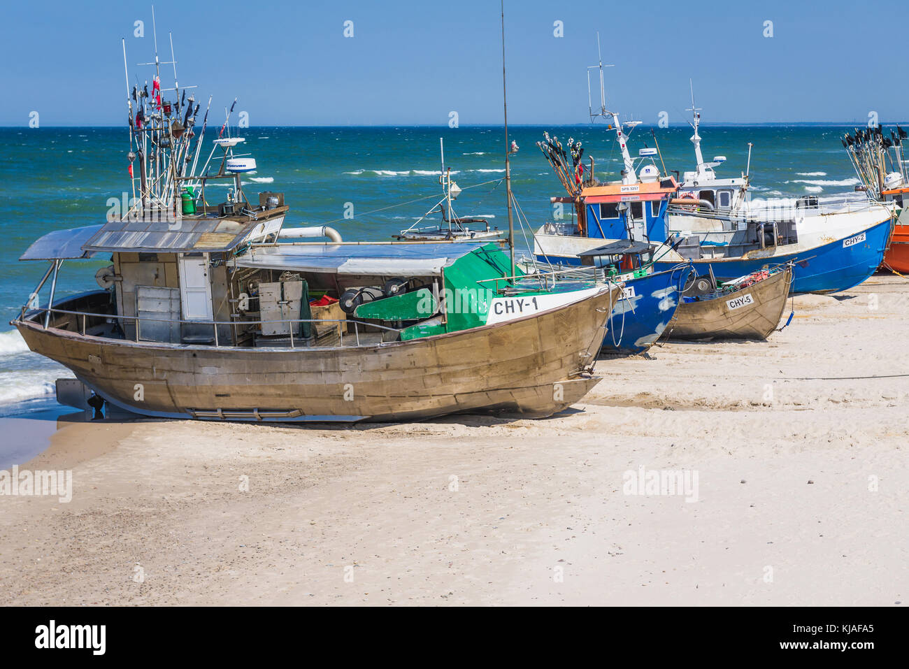 Fishing harbor in Chlopy village, Koszalin County in West Pomeranian ...