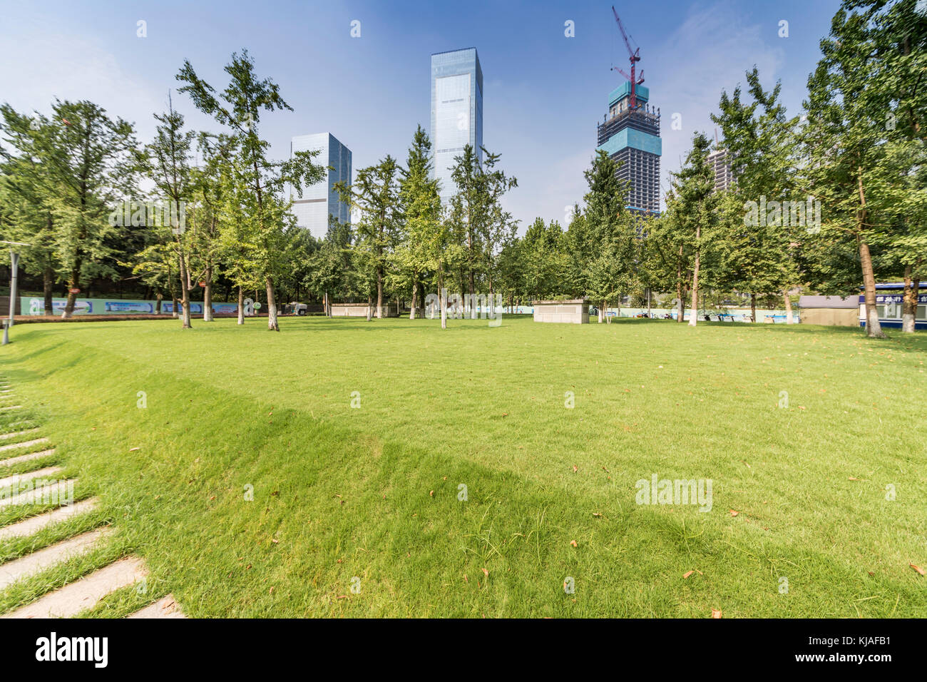 Empty Road with modern business office building Stock Photo - Alamy
