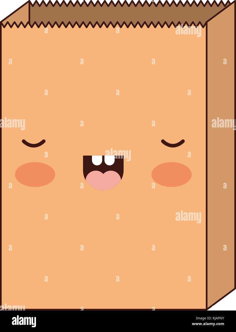 kawaii paper bag in colorful silhouette Stock Vector Image & Art - Alamy