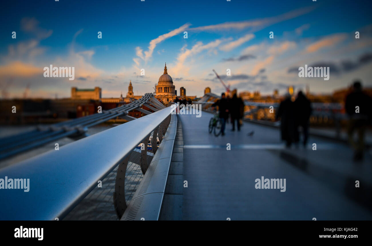 St Pauls Cathedral shot with a Tilt Shift lens viewed from Millennium ...