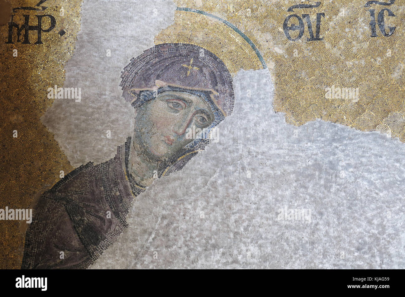 Mosaic with the representation of Christ Pantocrator. Considered one of ...