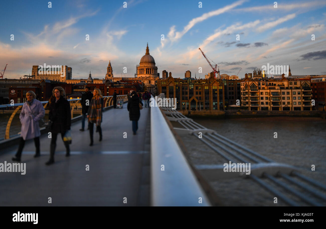 St Pauls Cathedral shot with a Tilt Shift lens viewed from Millennium ...