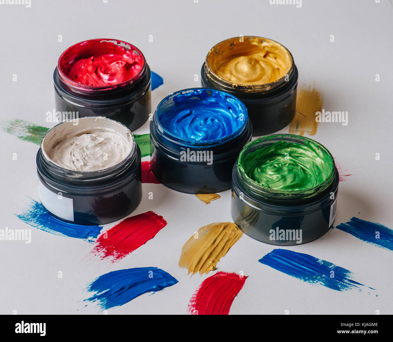 Collection of abstract acrylic brush strokes Stock Photo - Alamy