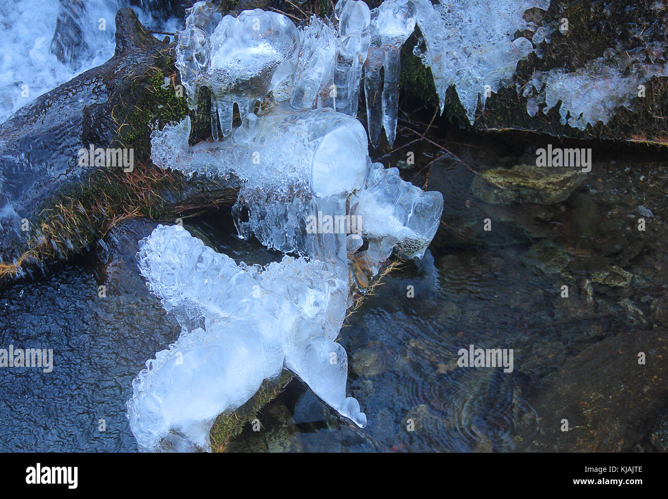 some ice forms on the river Stock Photo - Alamy