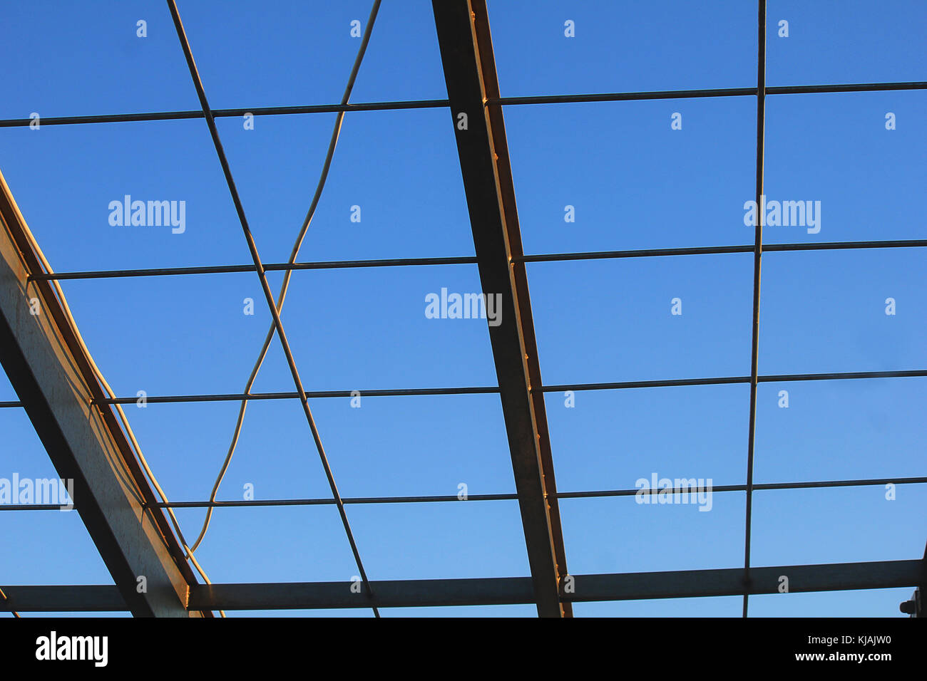a steel structure with sky background Stock Photo - Alamy