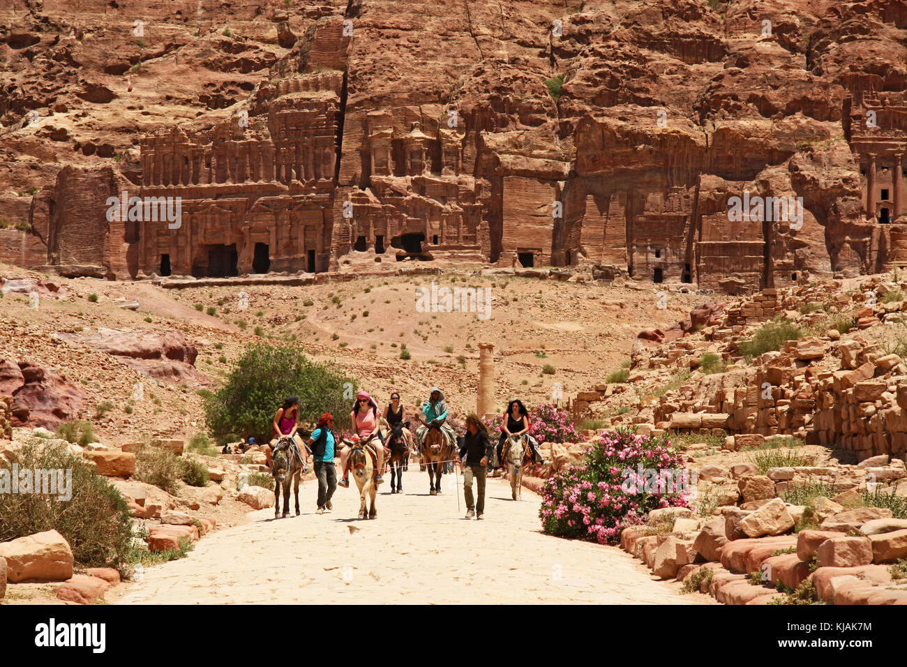 The Royal Tombs, Petra. Palace Tomb (left), Corinthian Tomb and Silk ...