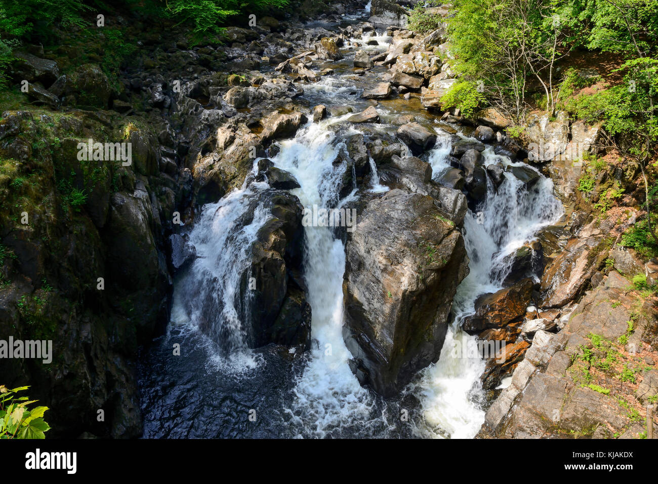 Black Linn Waterfall on the River Braan at The Hermitage near Dunkeld ...