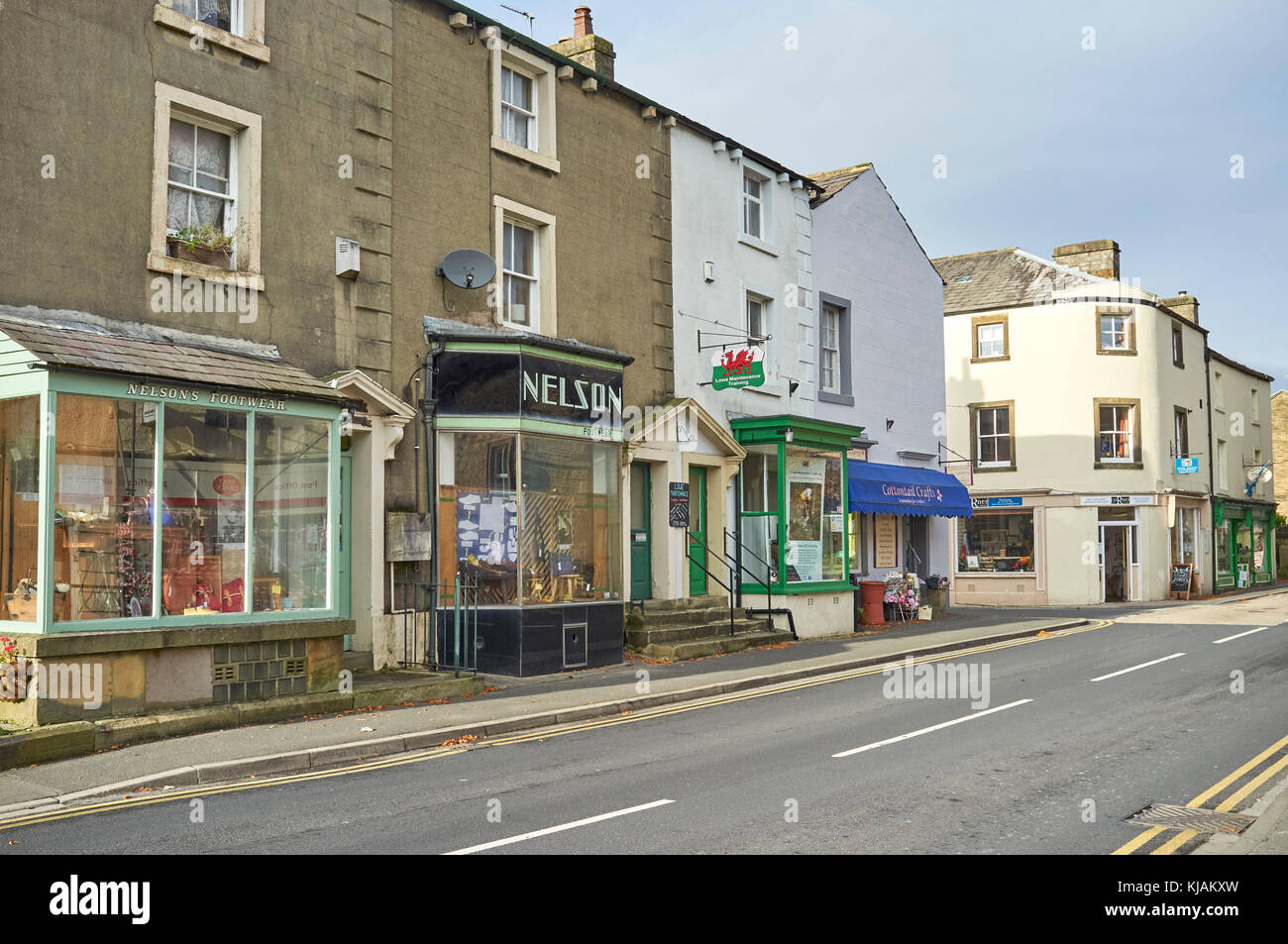 The famous Nelsons Cobbler in market town of Settle, Yorkshire Dales ...