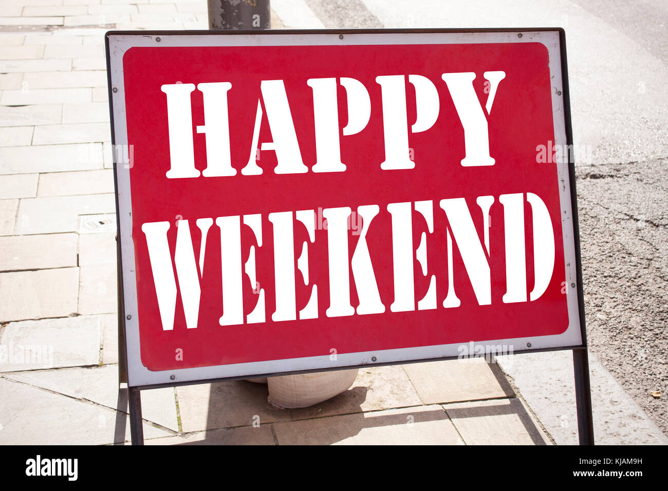 Conceptual hand writing text caption inspiration showing Happy Weekend ...