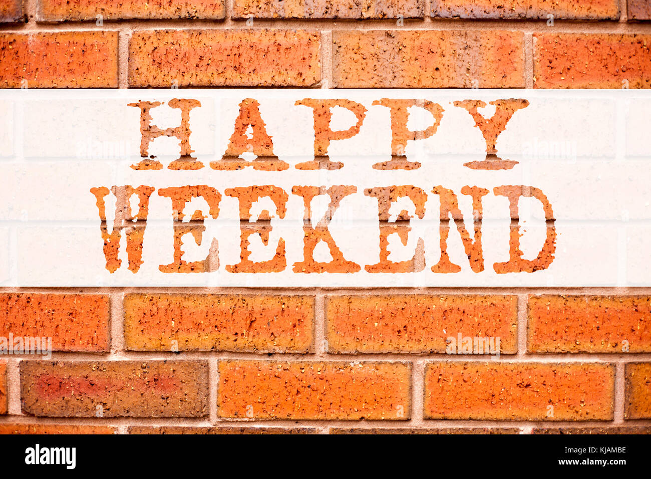 Conceptual announcement text caption inspiration showing Happy Weekend ...
