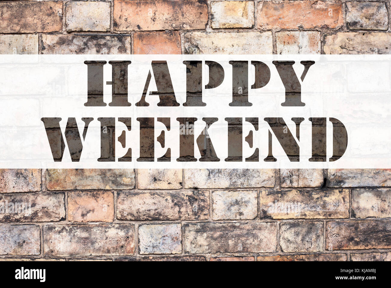 Conceptual announcement text caption inspiration showing Happy Weekend ...