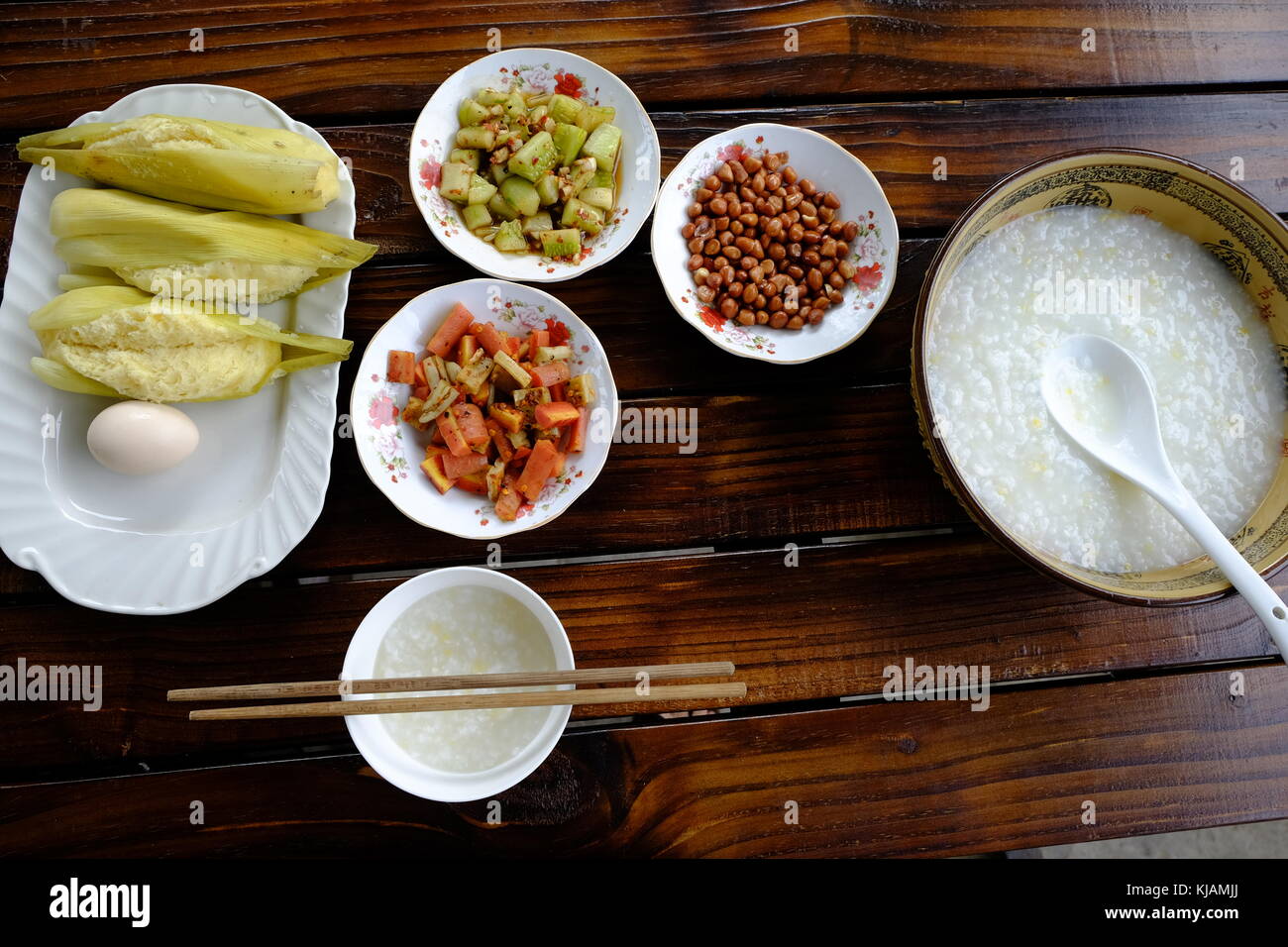 Morning breakfast in a hotel at the Shunan Bamboo Forest in Sichuan ...
