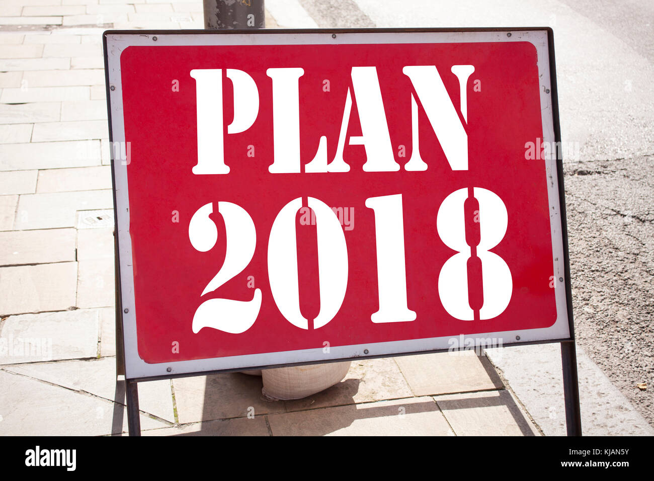 Conceptual hand writing text caption inspiration showing Plan 2018 ...