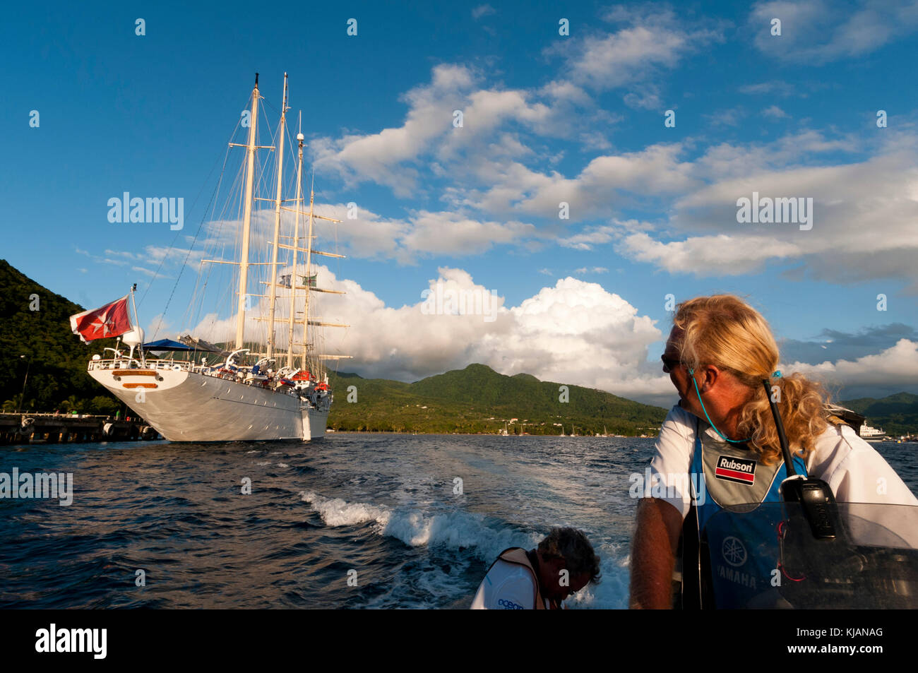 Star Clipper sailing cruise ship, Dominica, Caribbean Stock Photo - Alamy