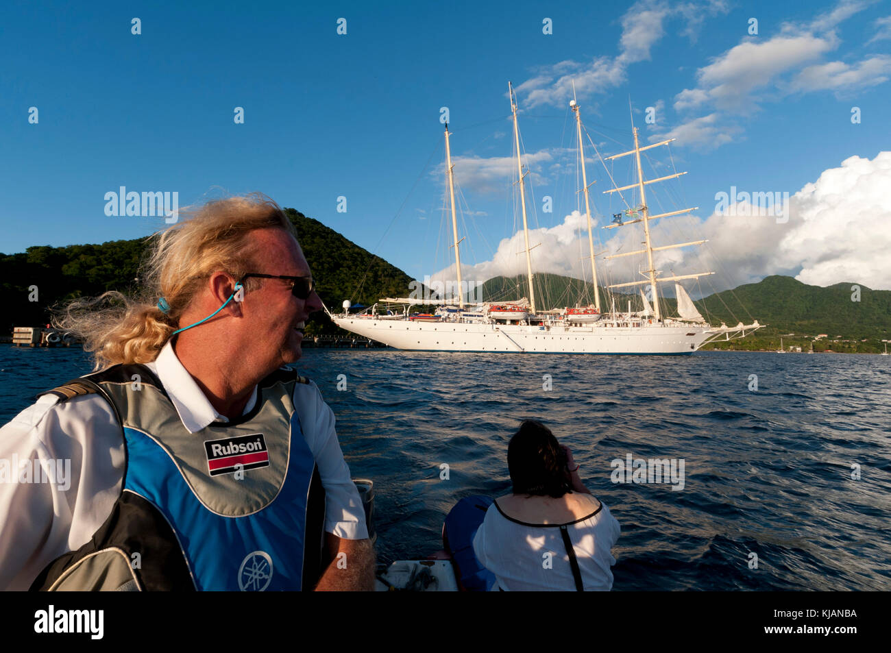 Star Clipper sailing cruise ship, Dominica, Caribbean Stock Photo - Alamy
