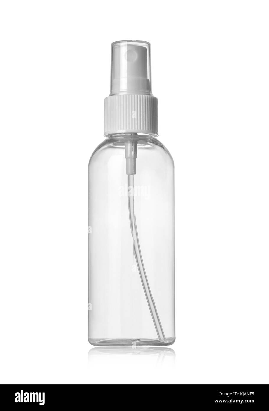 White container of spray bottle isolated over white background with ...