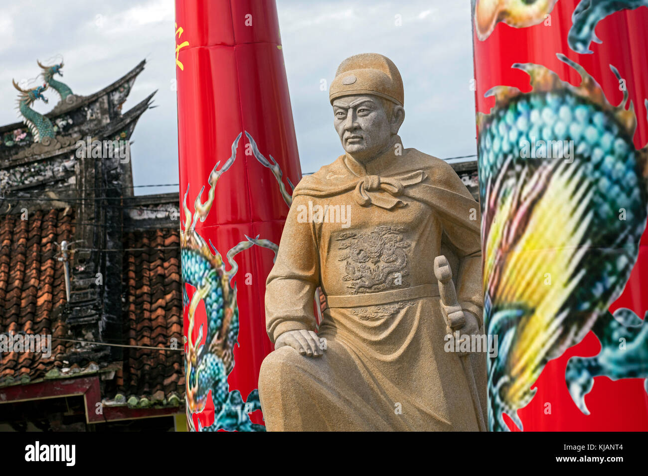 Statue of Zheng He / Cheng Ho at the Tay Kak Sie Temple, Chinese Taoist ...