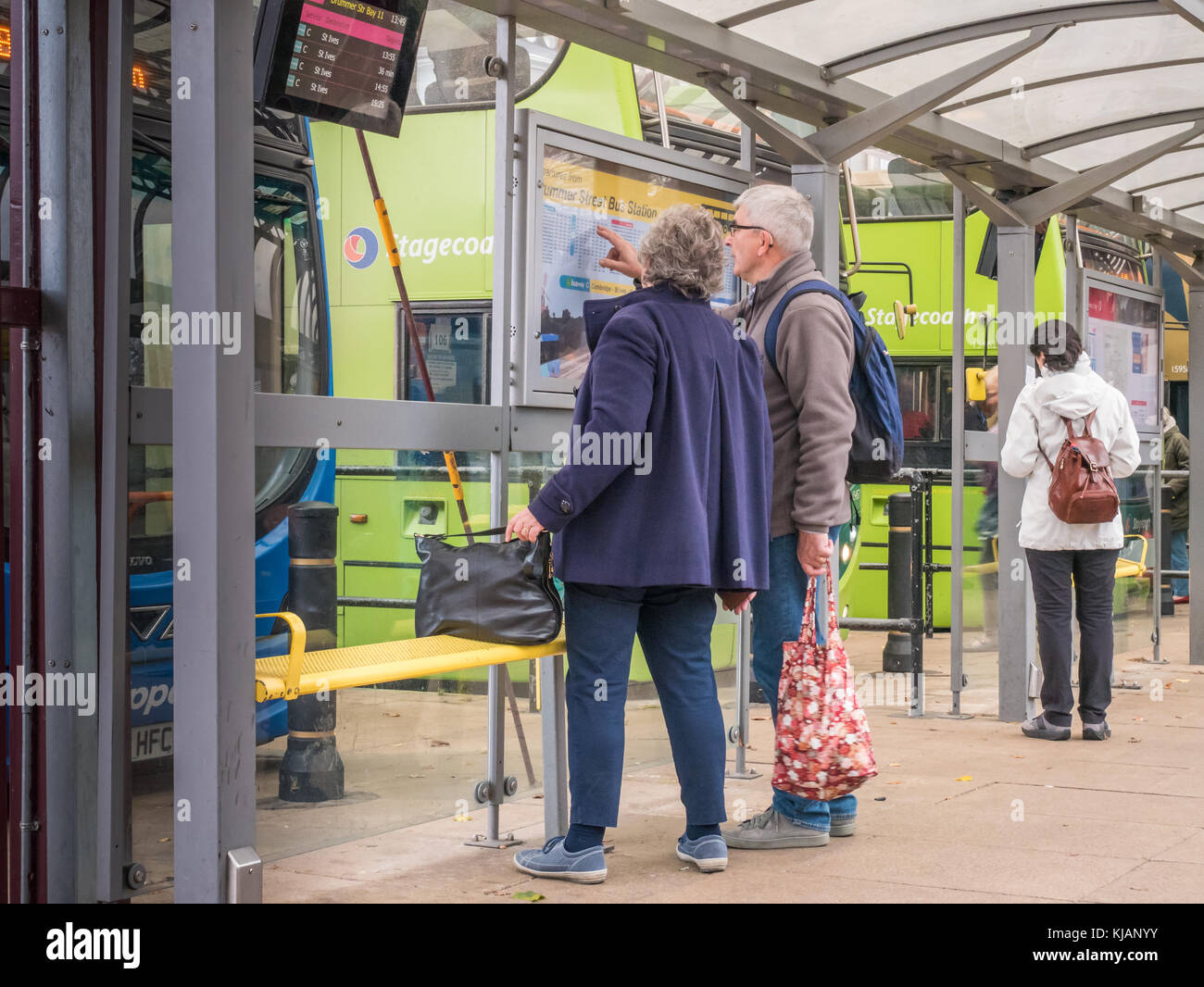 The bus station on Drummer Street in the town centre of Cambridge ...