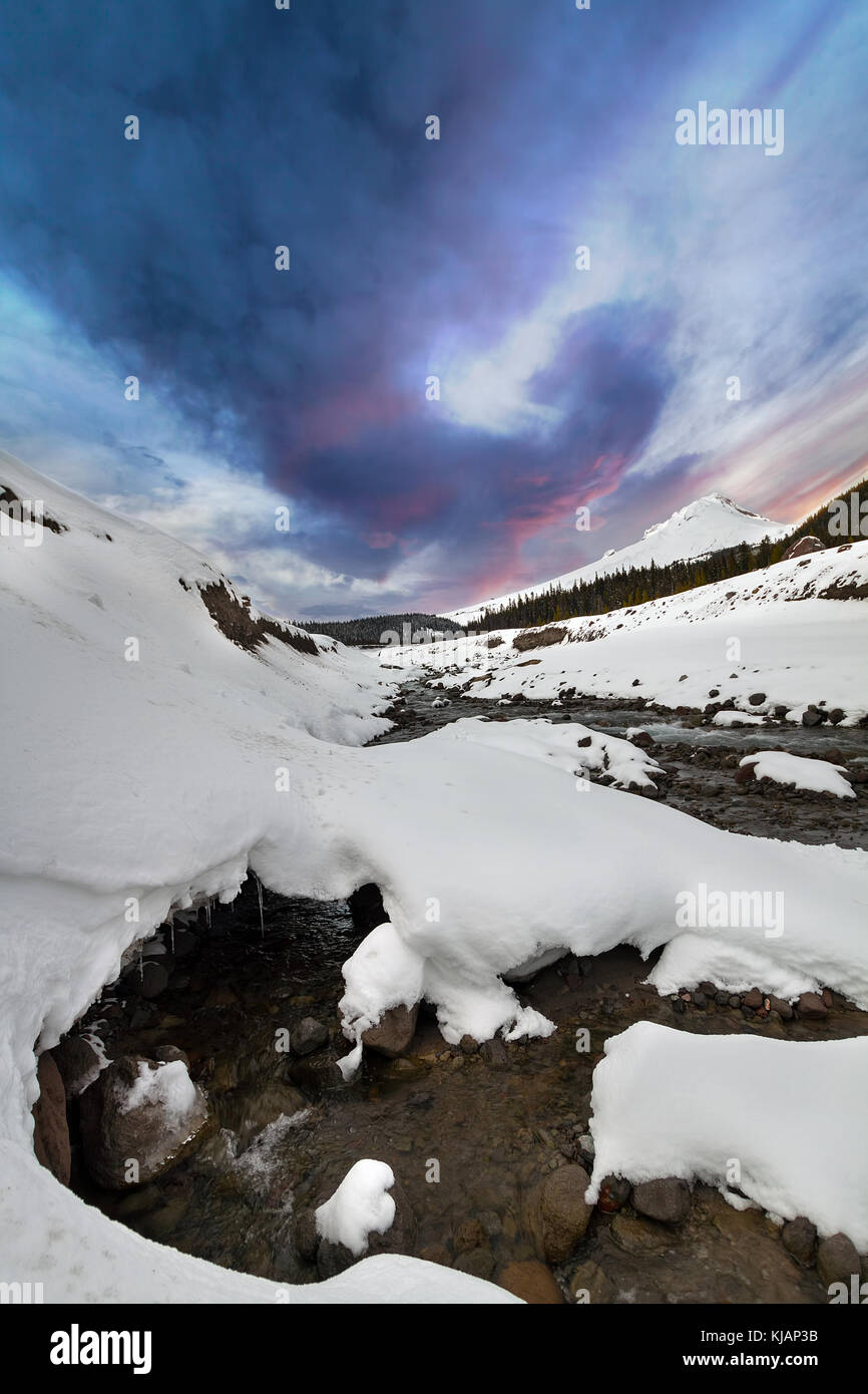 Mount Hood National Forest in Oregon during Winter Season Stock Photo ...
