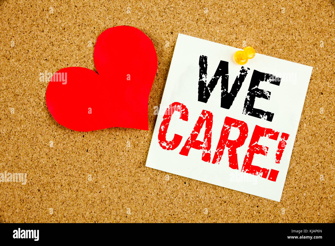 Conceptual hand writing text caption inspiration showing We Care ...