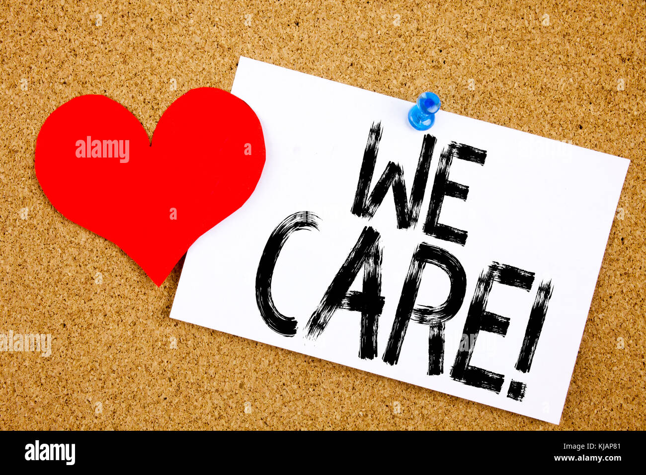 Conceptual hand writing text caption inspiration showing We Care ...