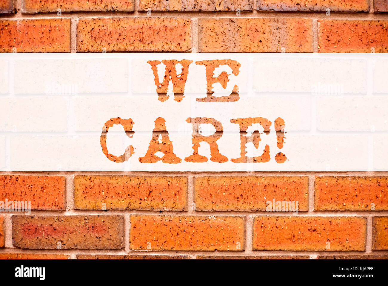 Conceptual announcement text caption inspiration showing We Care ...
