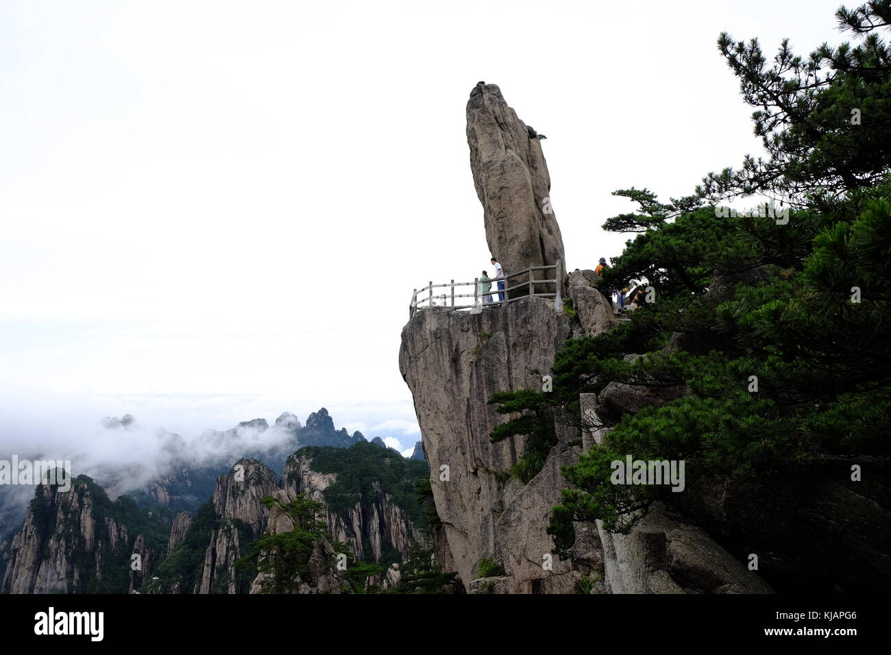 The Flying Over Rock is a famous tourist attraction at the Huangshan ...
