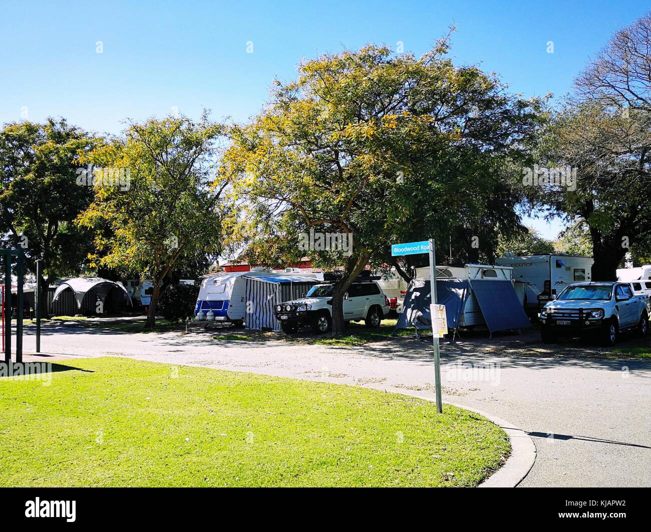 Forrestfield, Western Australia - 5 September 2017: Caravans and motor ...
