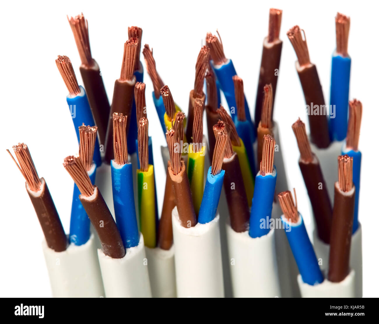 Closeup of electric wires on white background Stock Photo - Alamy