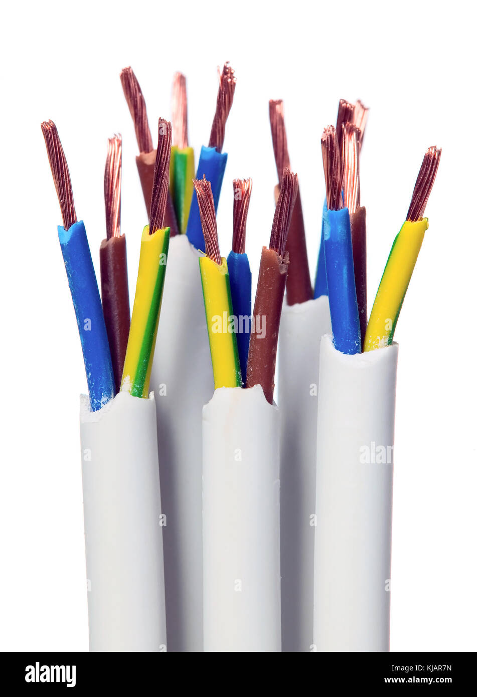 Closeup of electric wires on white background Stock Photo - Alamy