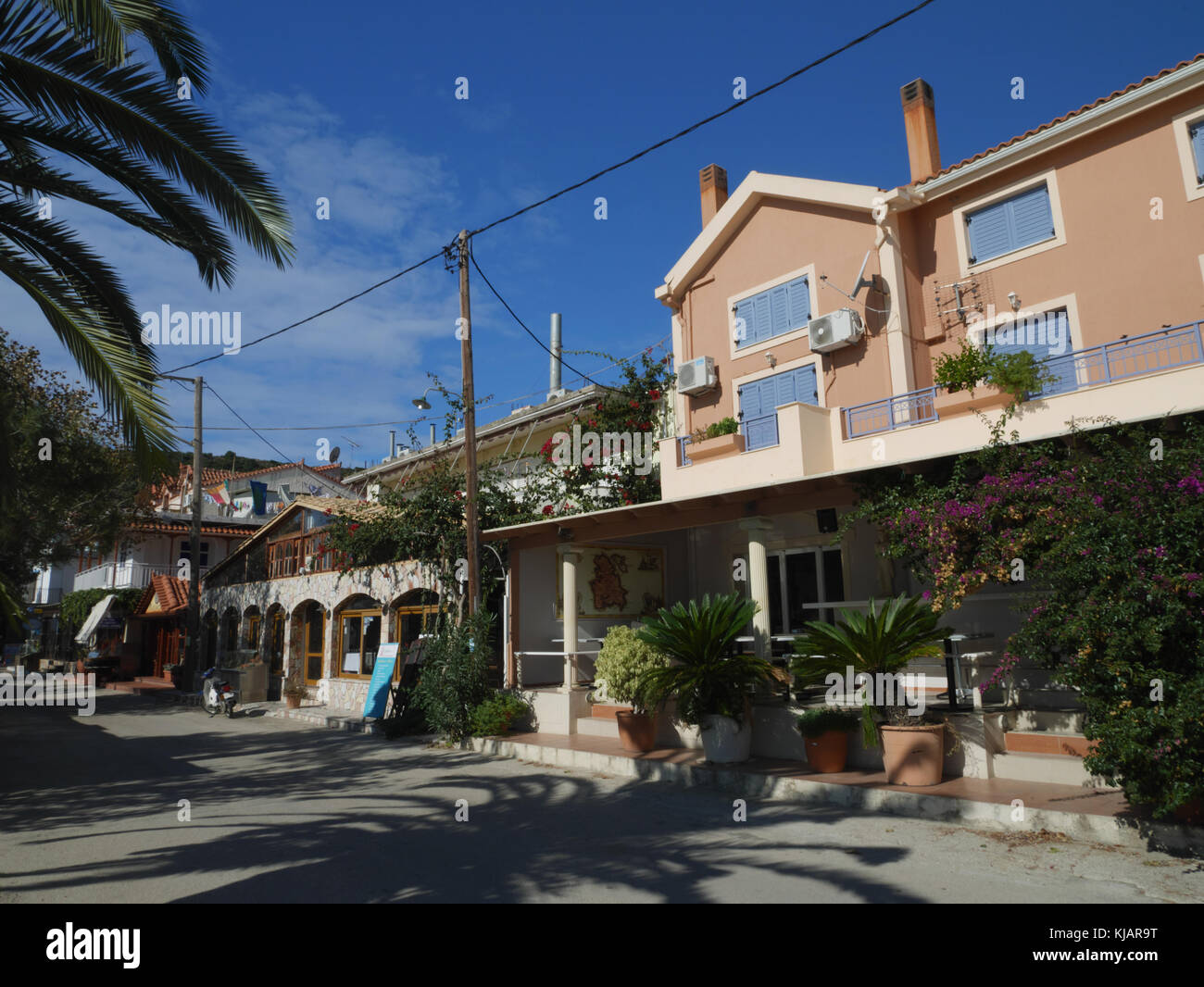 Main street, Katelios, Kefalonia, Greece Stock Photo - Alamy