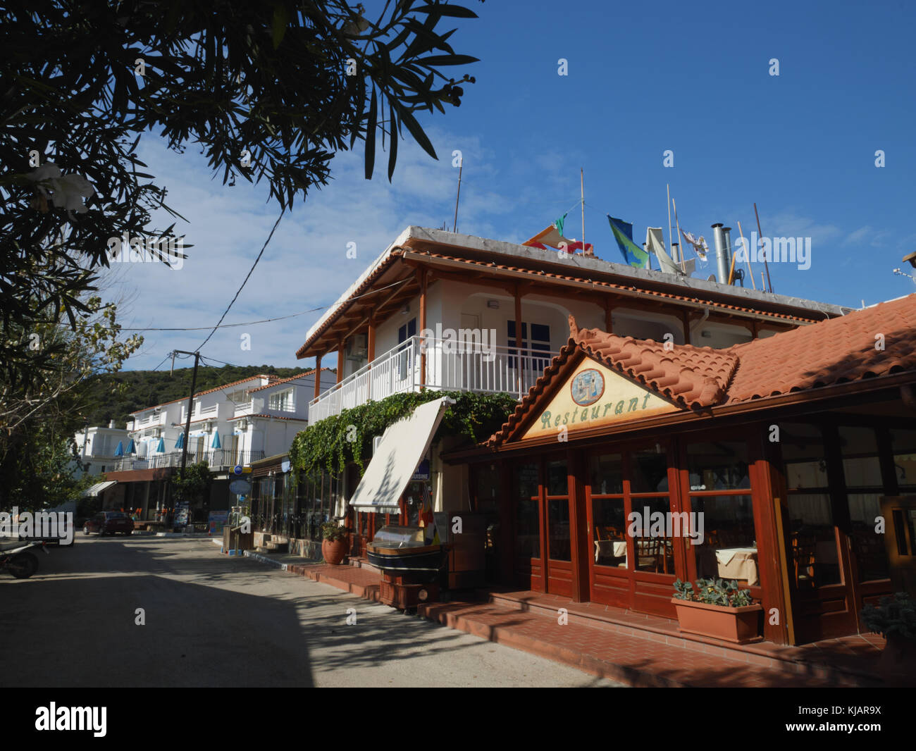 Main street, Katelios, Kefalonia, Greece Stock Photo - Alamy