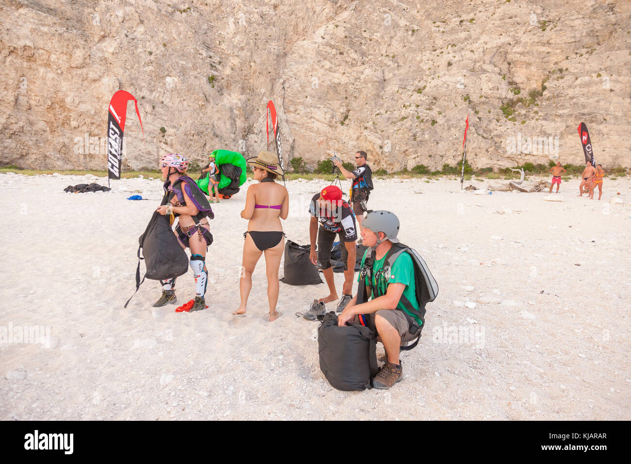 29th August 2015, base jump in the famous beach with an old shipwreck ...