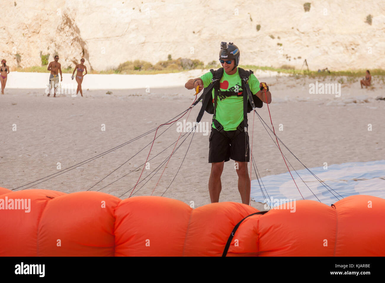 29th August 2015, base jump in the famous beach with an old shipwreck ...