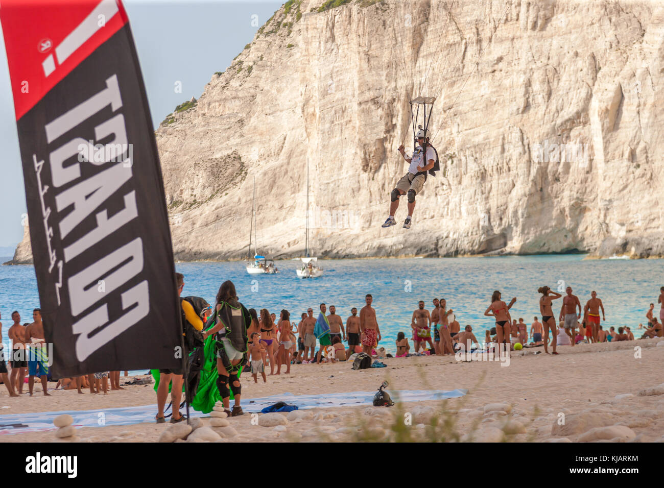 29th August 2015, base jump in the famous beach with an old shipwreck ...