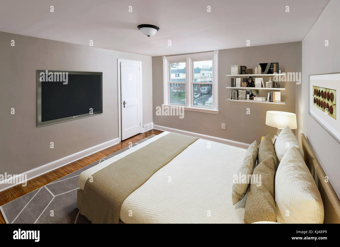Residential Bedroom Interior Stock Photo - Alamy